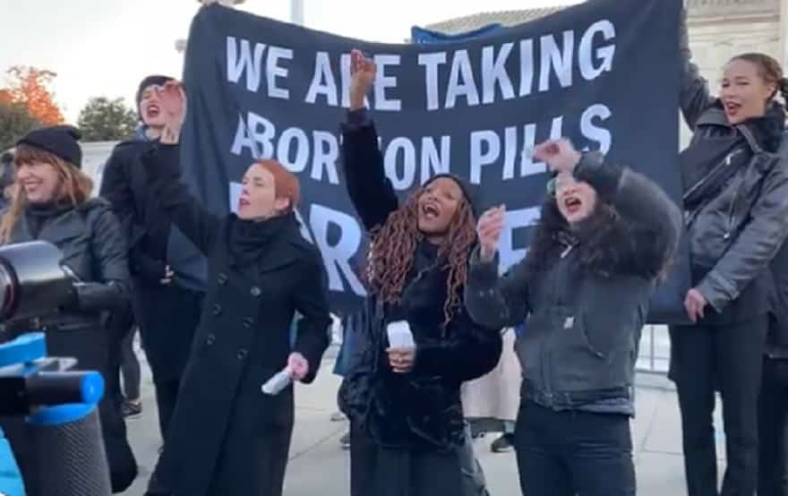 Protesters Claim to Take Abortion Pills During Stunt Outside Supreme ...