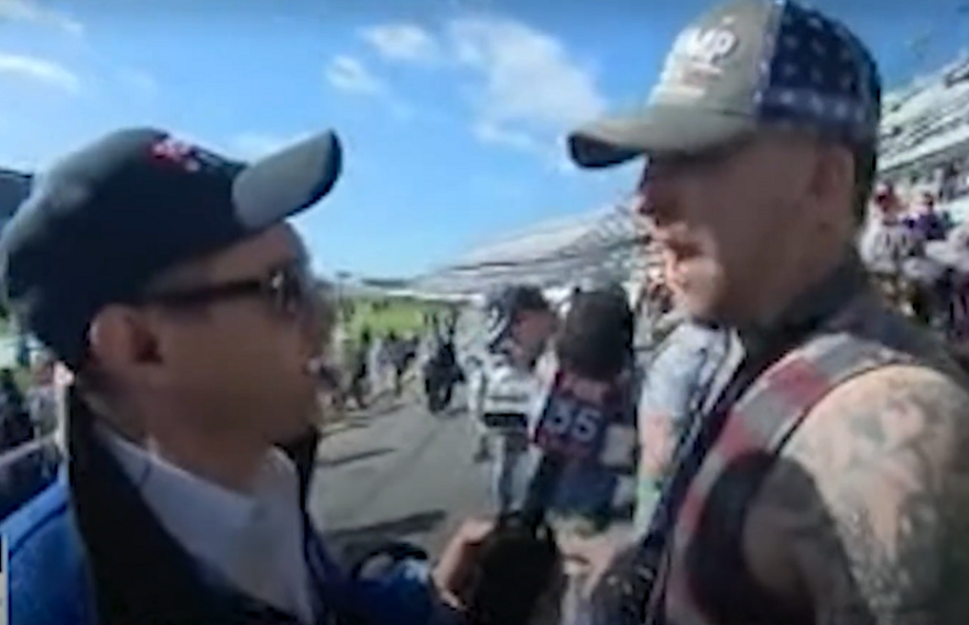 WATCH: NASCAR Fan at Daytona 500 Says 'F-ck Joe Biden' on Live TV | TIMCAST