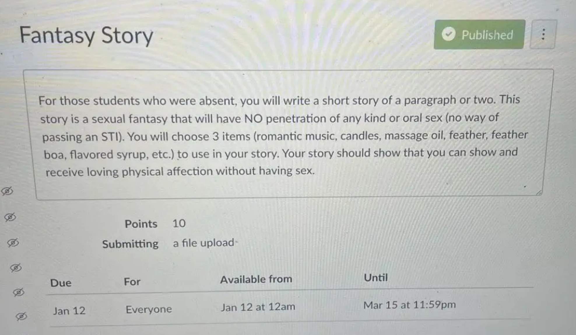 Oregon High School Teacher Had Students Write About Sexual Fantasies ...