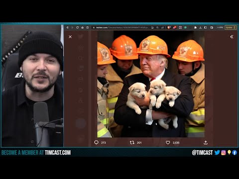 Photo Shows Donald Trump RESCUE PUPPIES From Building, AI Images Will ...