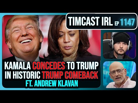 Kamala CONCEDES, Trump SWEEPS 2024 Election, DOJ DROPS Trump Cases w/Andrew Klavan | Timcast IRL ...